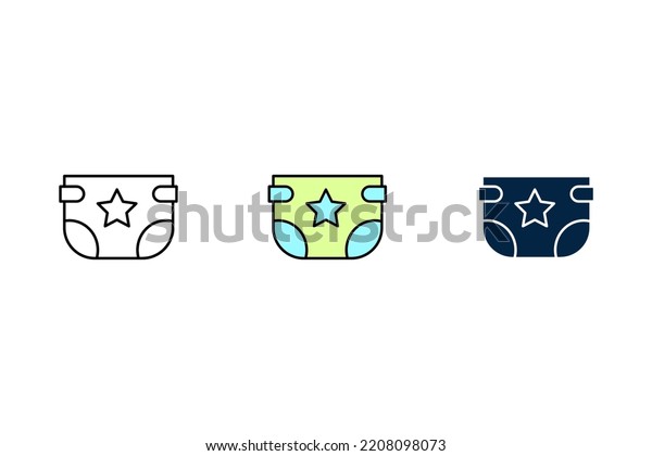 Diaper Icon Simple Element Illustration Diaper Stock Vector (Royalty ...