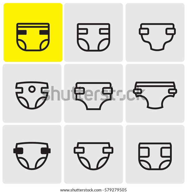 Diaper Line Icons Stock Vector (Royalty Free) 579279505