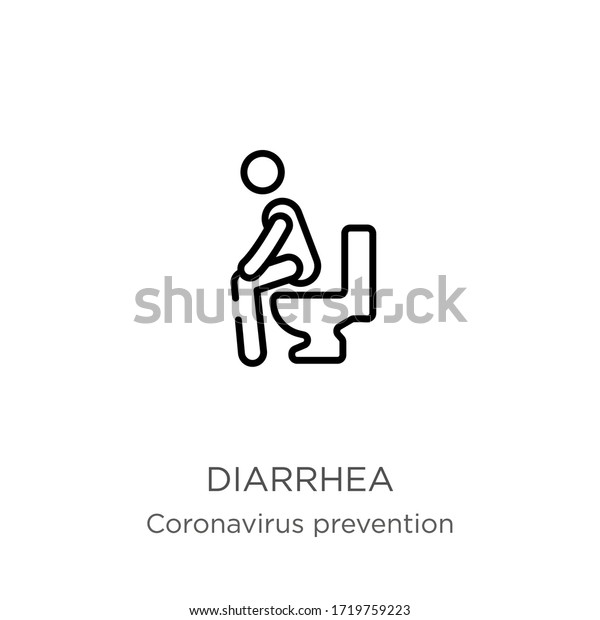 Diarrhea Icon Thin Linear Diarrhea Outline Stock Vector (Royalty Free ...