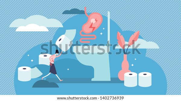 Ilustración vectorial de diarrea. Concepto de personas con problemas ...