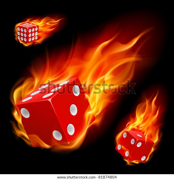 Dice Fire Illustration On Black Background Stock Vector (Royalty Free ...