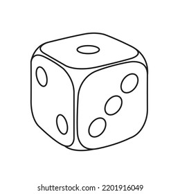 Dice Line Icon Game Vector Symbol Stock Vector (Royalty Free ...
