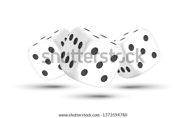 Dice Three Dices Black Dots On Stock Vector (Royalty Free) 1373594780