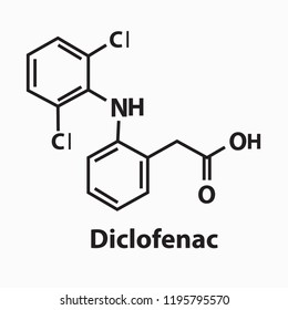 Diclofenac Chemical Structure Stock Vector (Royalty Free) 1195795570 ...
