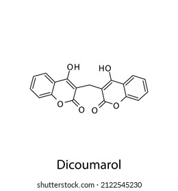 Dicoumarol Molecular Structure Flat Skeletal Chemical: Vector có sẵn ...
