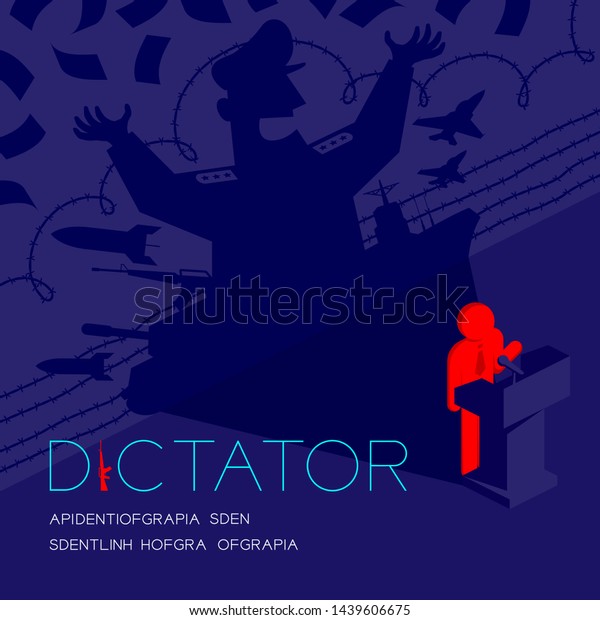 Dictator Shadow Man Pictogram Speech Podium Stock Vector (Royalty Free ...