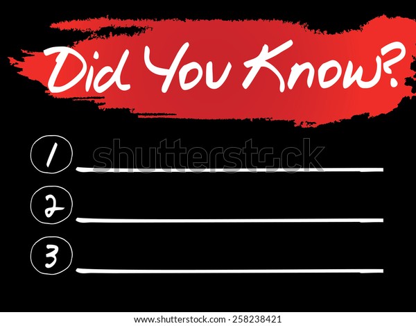 Did You Know Blank List Vector: เวกเตอร์สต็อก (ปลอดค่าลิขสิทธิ์ ...