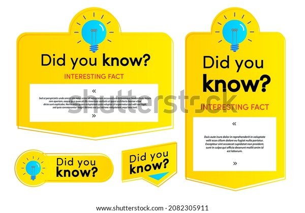 Did You Know Card Label Set Stock Vector (Royalty Free) 2082305911 ...