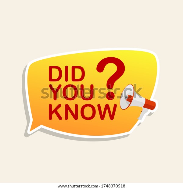 Did You Know Label Sticker Speech Stock Vector (Royalty Free ...