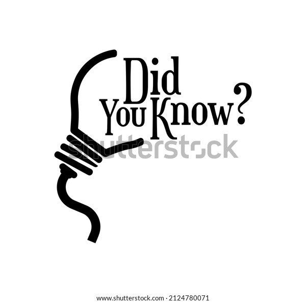Did You Know Sign On White Stock Vector (Royalty Free) 2124780071 ...