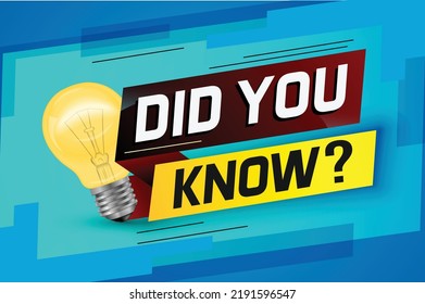 Did You Know Word Concept Vector Stock Vector (Royalty Free) 2191596547 ...