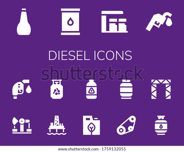 Diesel Icon Set 14 Filled Diesel Stock Vector (Royalty Free) 1759132055 ...