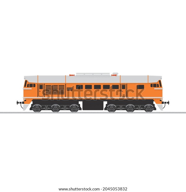 Diesel Locomotive Side View Vector Illustration Stock-vektor ...