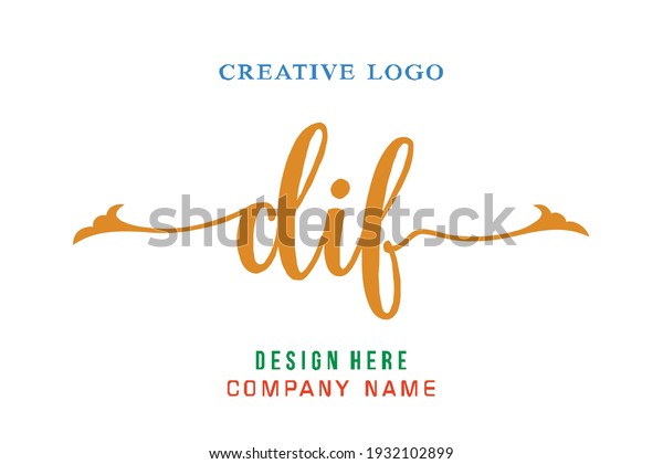 Dif Lettering Logo Simple Easy Understand Stock Vector (Royalty Free ...