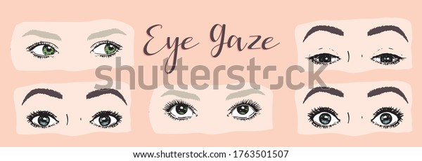 Differen Eye Gazes Looks Looking Eyes Stock Vector (Royalty Free ...