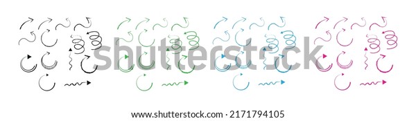 Difference Arrows Design Colorful Arrows Direction 库存矢量图（免版税）2171794105 ...