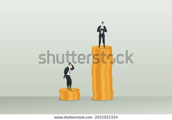 Difference Income Unequal Salary Two Business Stock Vector (Royalty ...