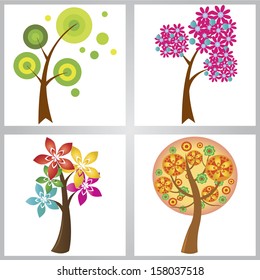 Illustration Circle Trees Stock Vector (Royalty Free) 464296121