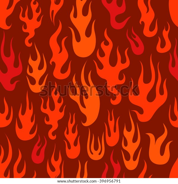 Different Abstract Flame Silhouettes Seamless Pattern Stock Vector ...