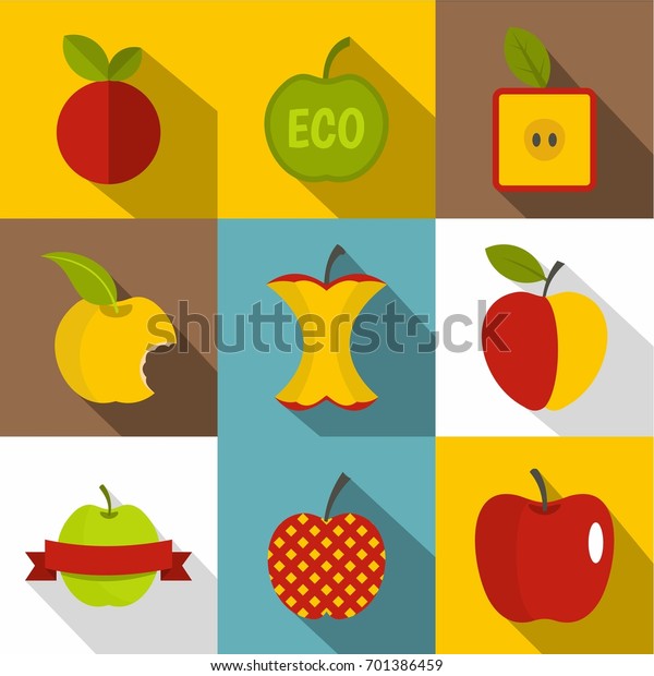 Different Apple Logo Icons Set Flat Stock Vector (Royalty Free ...