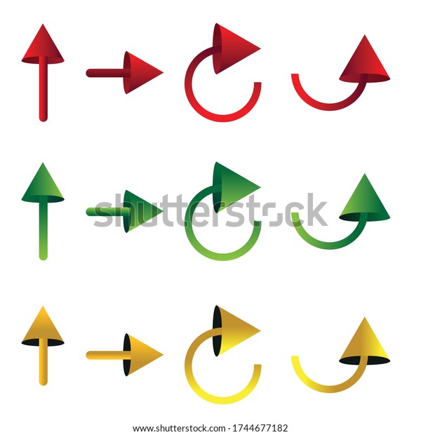 Different Arrow Designs Funnel Prism Direction Stock Vector (Royalty ...