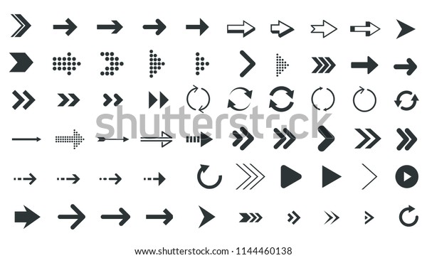 Different Arrow Shape Icons Collection Stock Vector (Royalty Free ...