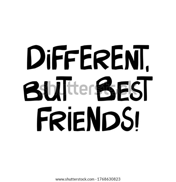 Different Best Friends Cute Hand Drawn Stock Vector (Royalty Free ...