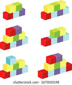 Layers Blocks Different Colors On White Stock Vector (Royalty Free ...