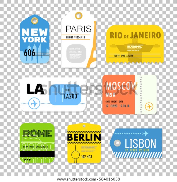Different Boarding Pass Collection Flat Design Stock Vector (Royalty ...