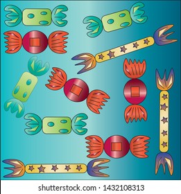 Different Candy Sweets Treats Drawing Stock Vector (Royalty Free ...