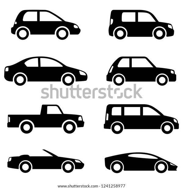 Different Cars Icons Collection Vector Illustration Stock Vector ...