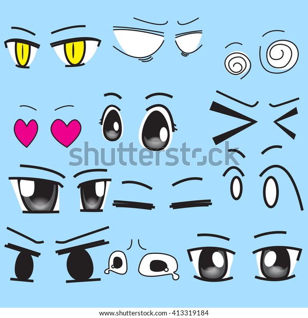 Different Cartoon Eyes Vector Illustration: เวกเตอร์สต็อก (ปลอดค่า ...
