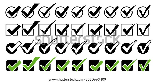 Different Check Mark Checkbox Collection Vector Stock Vector (Royalty ...