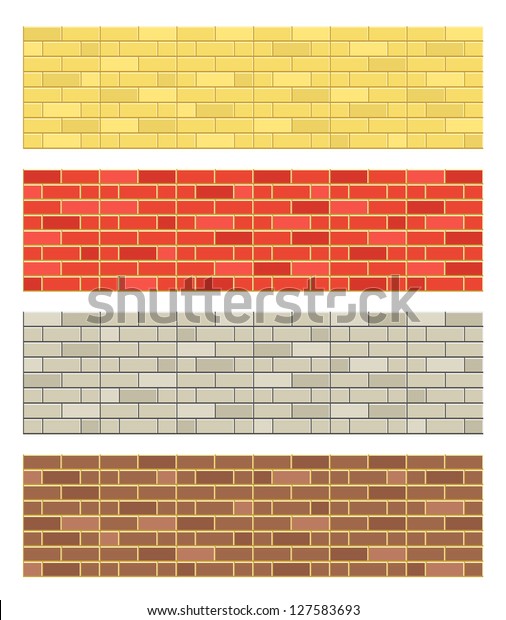 Different Color Brick Textures Collection Stock Vector (Royalty Free ...