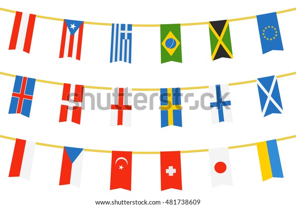 Banderas de diferentes colores de países: vector de stock (libre de ...