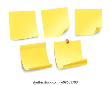 Different Color Paper Stickers Collection Isolated Stock Vector