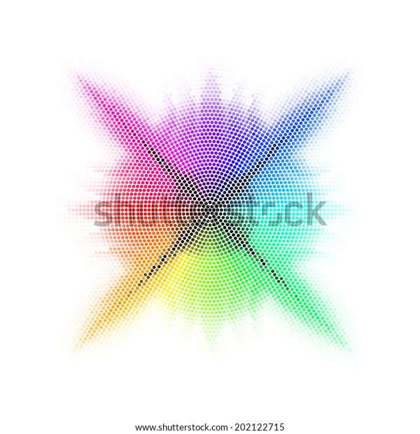 Different Colored Mosaic Four Rays Rainbow Stock Vector (Royalty Free ...