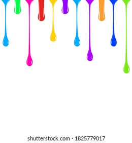 Different Colorful Drops Paint Falling Drips: เวกเตอร์สต็อก (ปลอดค่า ...