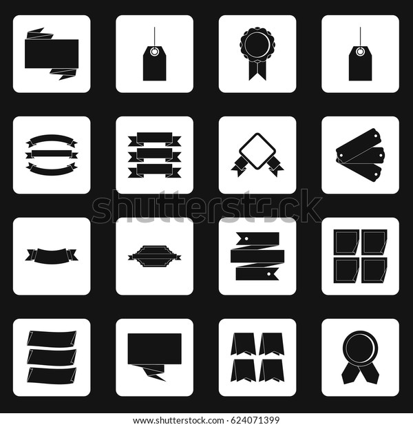 Different Colorful Labels Icons Set White Stock Vector (Royalty Free ...