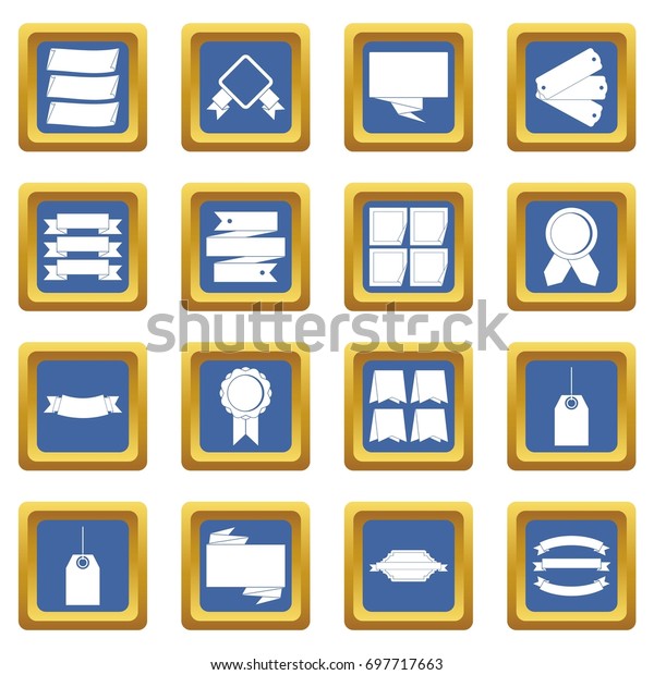Different Colorful Labels Icons Set Blue Stock Vector (Royalty Free ...