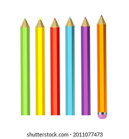 Different Colors Drawing Pencils Isolated On Stock Vector (Royalty Free ...