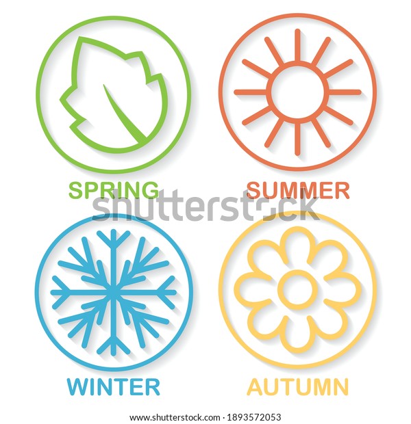 Different Colors Four Nature Seasons Icon Stock Vector (Royalty Free ...