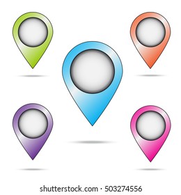 Different Colors Location Icons Shadow On Stock Vector (Royalty Free ...