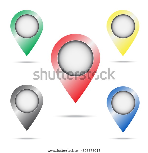 Different Colors Location Icons Shadow On Stock Vector (Royalty Free ...