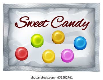 Different Colors Sweet Candy Bag Illustration Stock Vector (Royalty ...