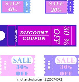 Different Coupons Bright Colors Simple Design Stock Vector (Royalty ...