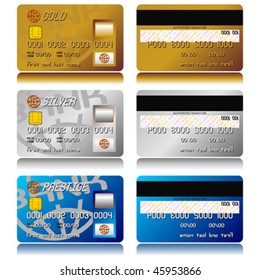 Collection Different Colored Credit Cards Banks Stock Vector (Royalty ...