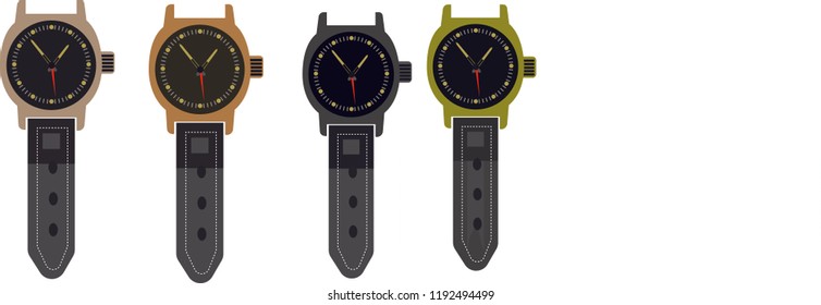 Different Design Wrist Watch Stock Vector (Royalty Free) 1192494499 ...