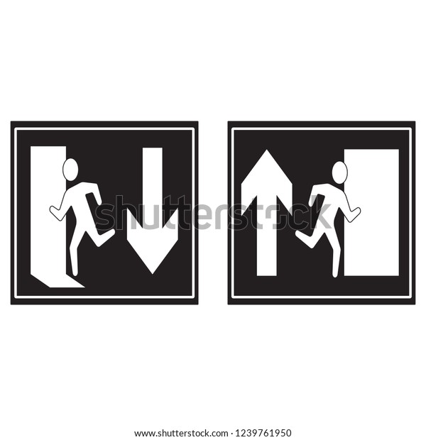 Different Emergency Exit Sign Building Stock Vector (Royalty Free ...