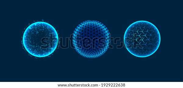 Different Energy Protection Spheres Set Vector Stock Vector (Royalty ...